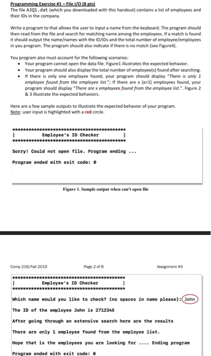Solved Programming Exercise 31 - File 1/0 (8 pts) The file | Chegg.com