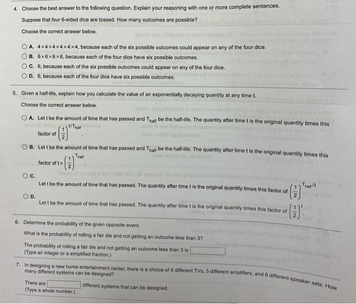 4. Choose the best answer to the following question. | Chegg.com