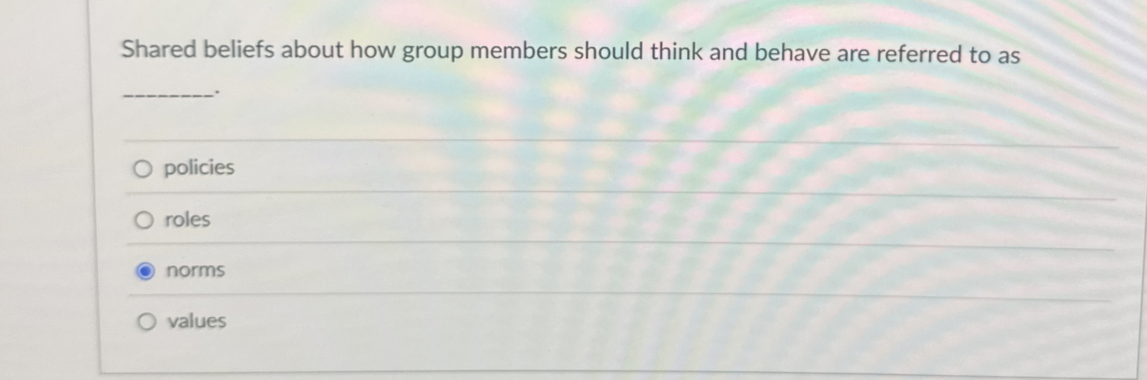 High Quality SOLUTION Shared beliefs about how group members should think | Chegg.com