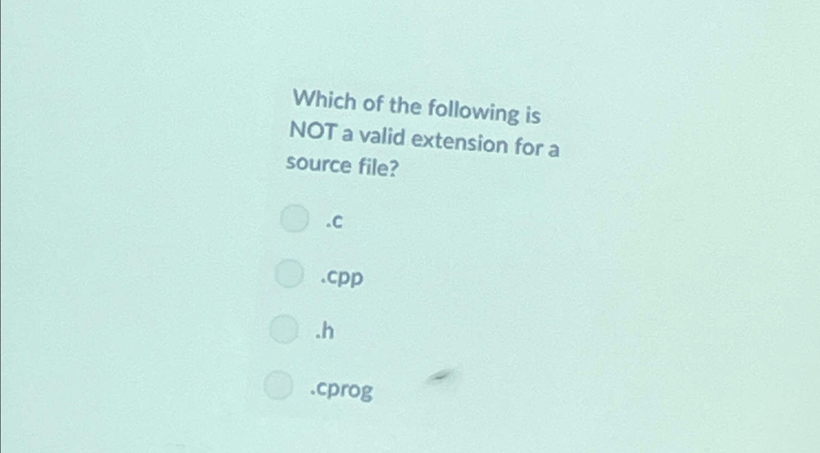 Solved Which of the following is NOT a valid extension for a | Chegg.com
