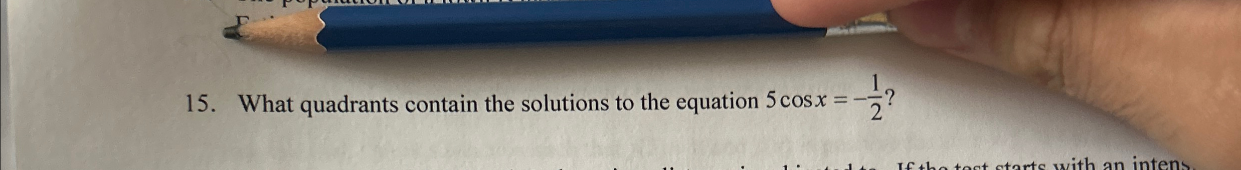 Solved What quadrants contain the solutions to the equation | Chegg.com