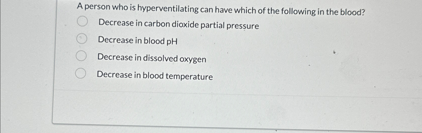 Solved A person who is hyperventilating can have which of | Chegg.com