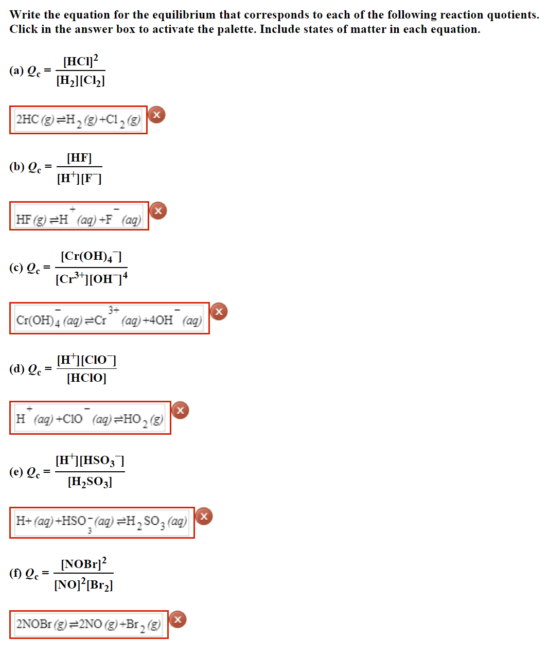 Solved Write the equation for the equilibrium that | Chegg.com