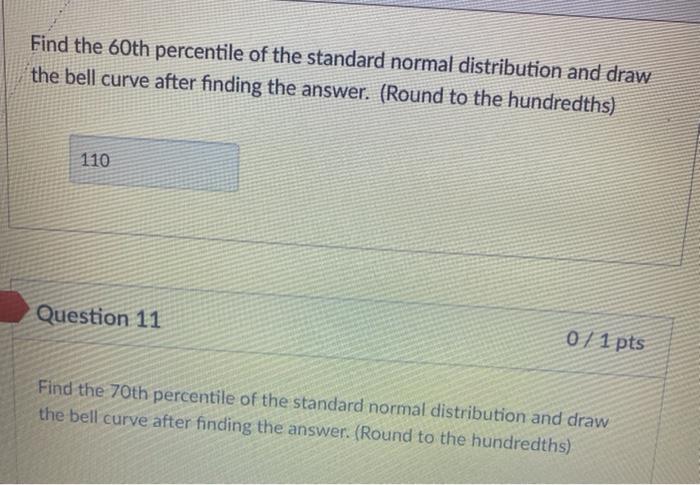 Solved Find the 60th percentile of the standard normal | Chegg.com