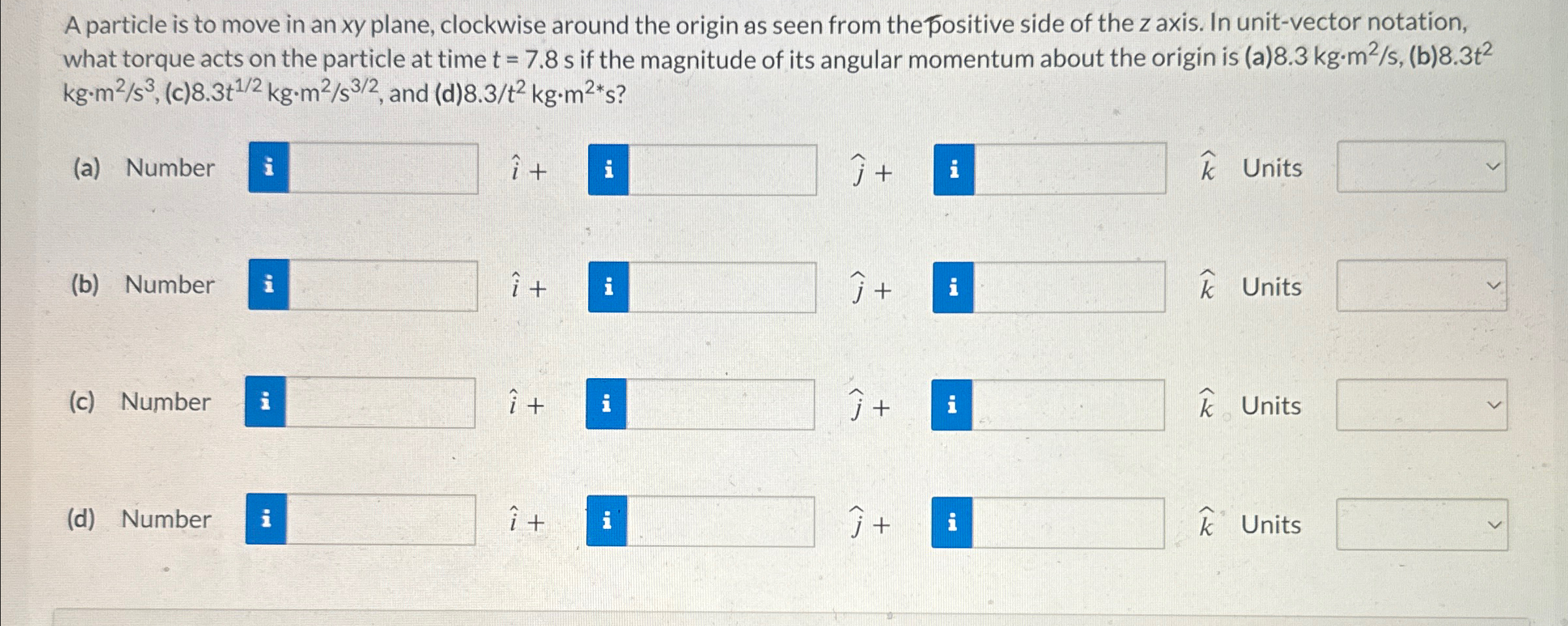 Solved A particle is to move in an xy ﻿plane, clockwise | Chegg.com