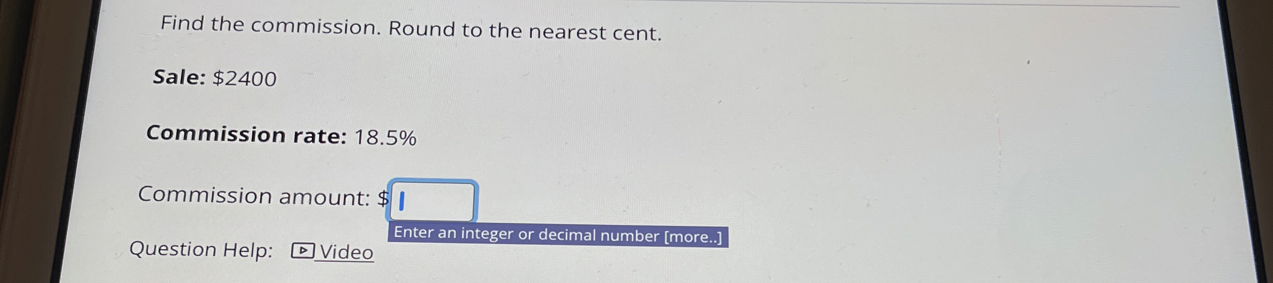 Solved Find the commission. Round to the nearest cent.Sale: | Chegg.com