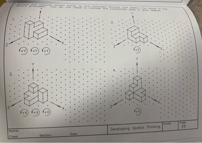 Solved Rotate the objects shown below by the indicated | Chegg.com