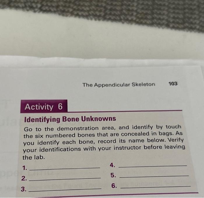 Identifying Bone Unknowns Go to the demonstration | Chegg.com