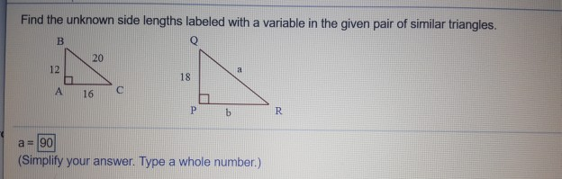 Solved Find the unknown side lengths labeled with a variable | Chegg.com