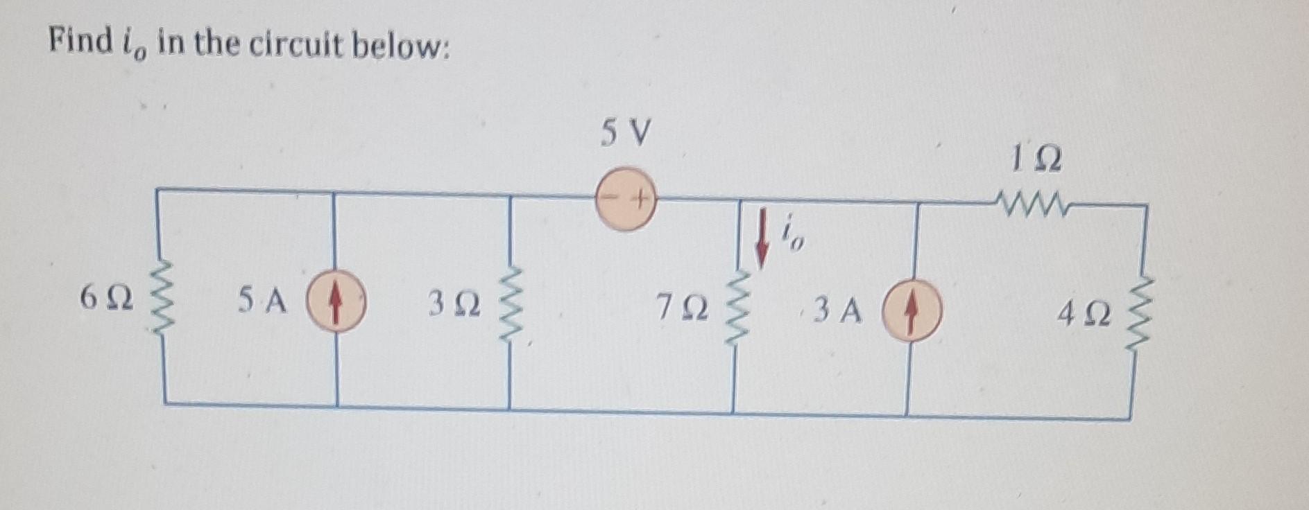Solved Find i0 in the circuit below: | Chegg.com