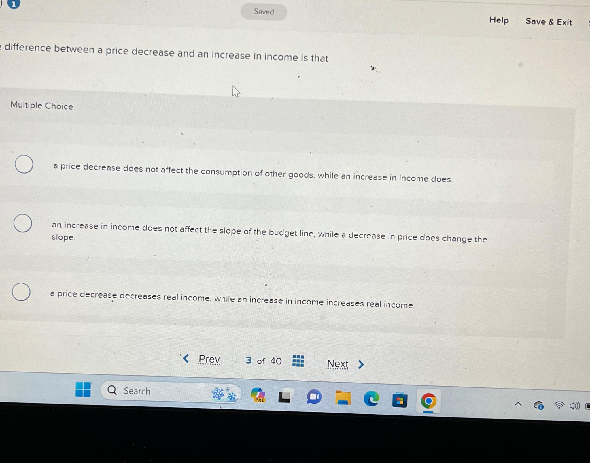 Solved HelpSave & Exitdifference between a price decrease | Chegg.com