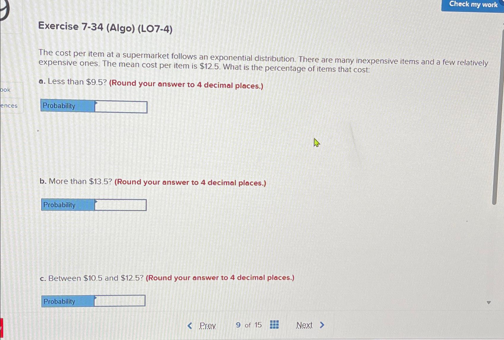 Solved Exercise 7-34 (Algo) (LO7-4)The cost per item at a | Chegg.com
