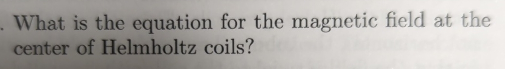 Solved What is the equation for the magnetic field at the | Chegg.com