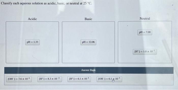 Solved Classify each aqueous solution as acidic, basic, or | Chegg.com