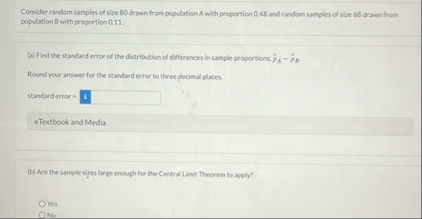 Solved Consider random samples of size 80 ﻿drawn from | Chegg.com