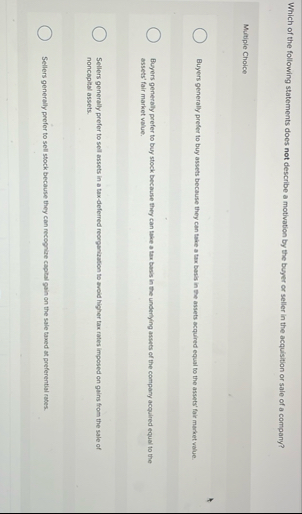 Solved Which of the following statements does not describe a | Chegg.com