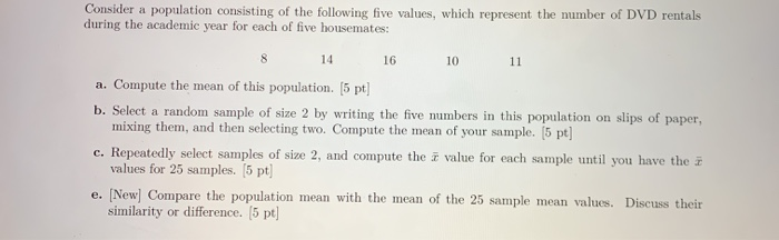 Solved Consider a population consisting of the following | Chegg.com