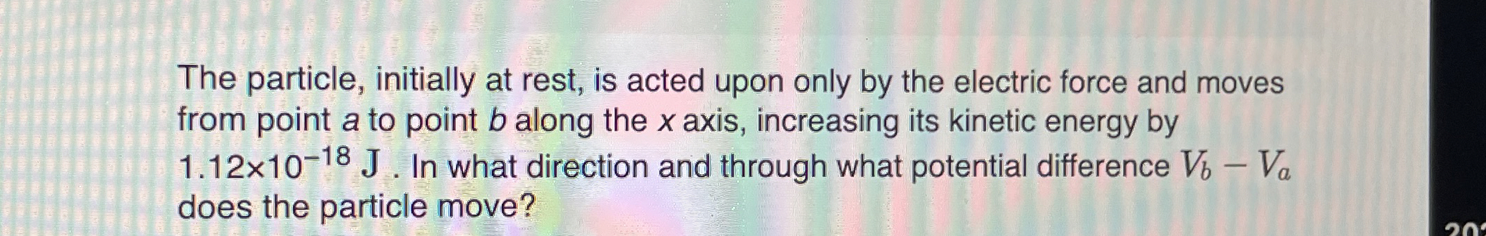 Solved The particle, initially at rest, is acted upon only | Chegg.com