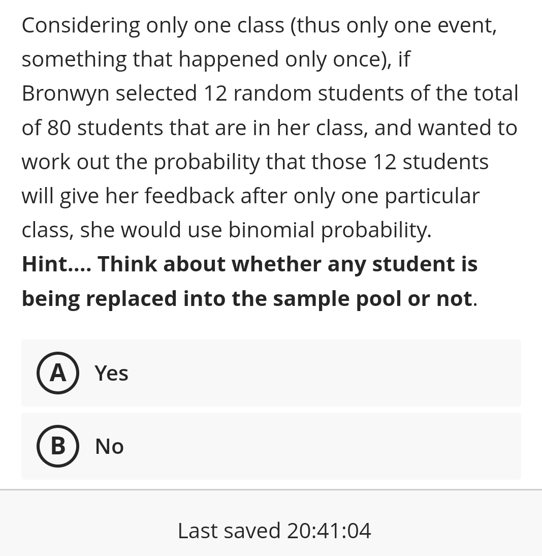 Solved Considering only one class (thus only one event, | Chegg.com