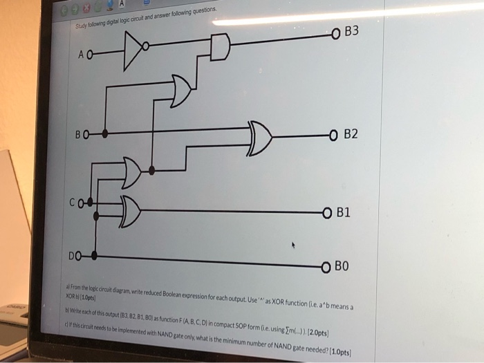 Solved Study flowing digital logic circuit and answer | Chegg.com