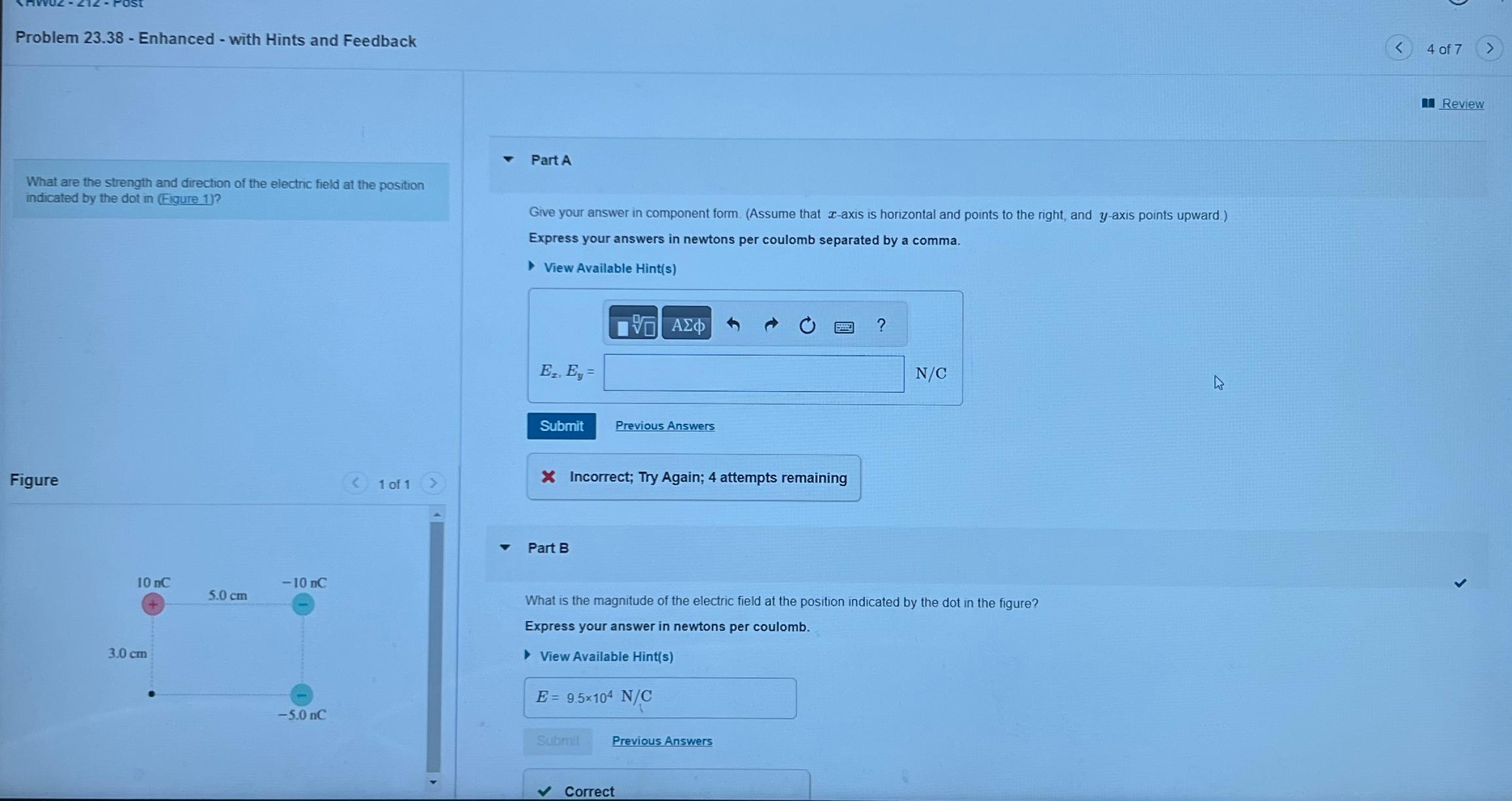 Solved Problem 23.38 - ﻿Enhanced - ﻿with Hints and Feedback4 | Chegg.com