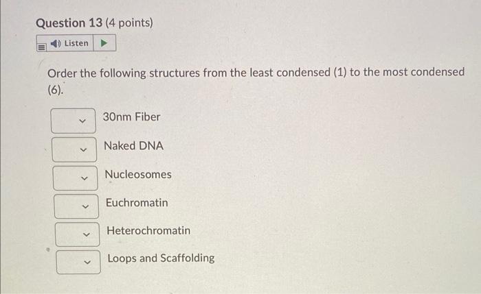 Solved Order the following structures from the least | Chegg.com