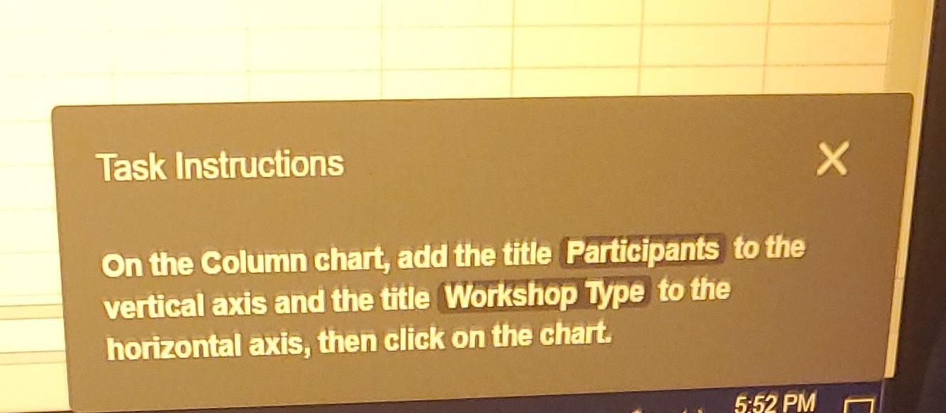 Solved Task Instructions On the Columin Ghart, add the tite | Chegg.com