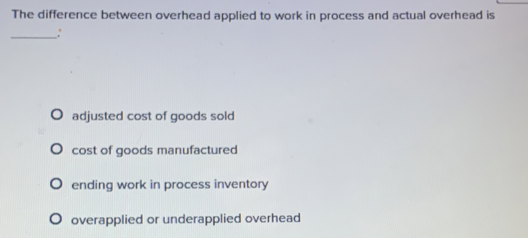 Solved The difference between overhead applied to work in | Chegg.com