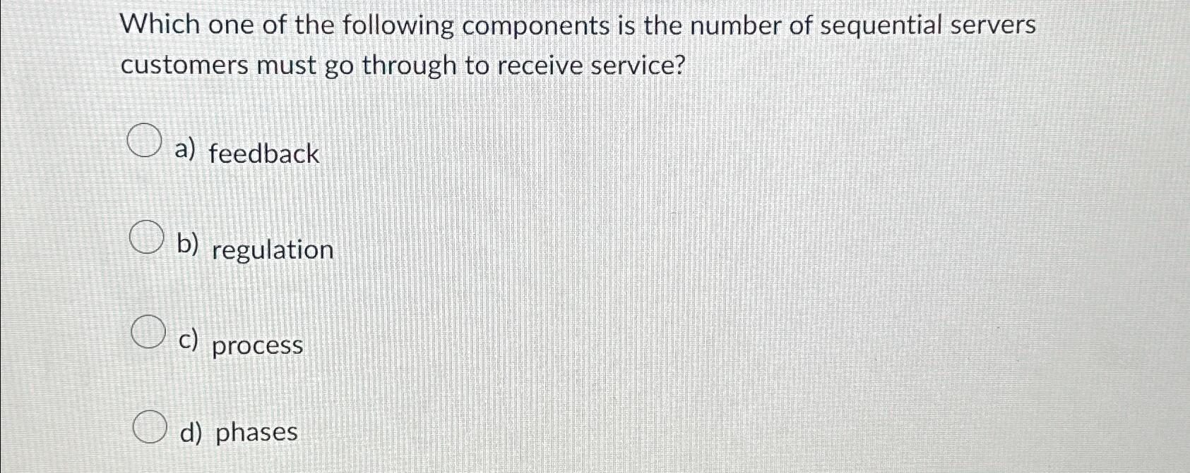 Solved Which one of the following components is the number | Chegg.com