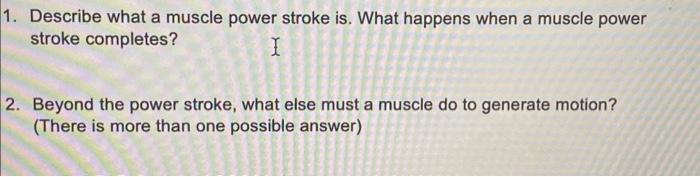 Solved Describe what a muscle power stroke is. What happens | Chegg.com