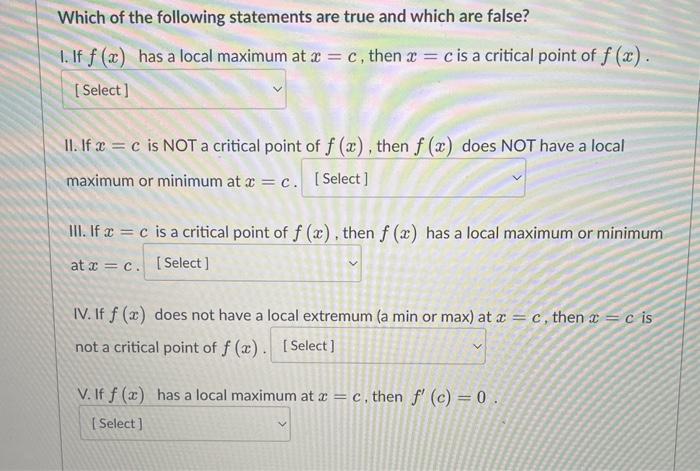 Solved Which of the following statements are true and which | Chegg.com