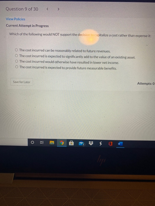 Solved Question 9 of 30 View Policies Current Attempt in | Chegg.com