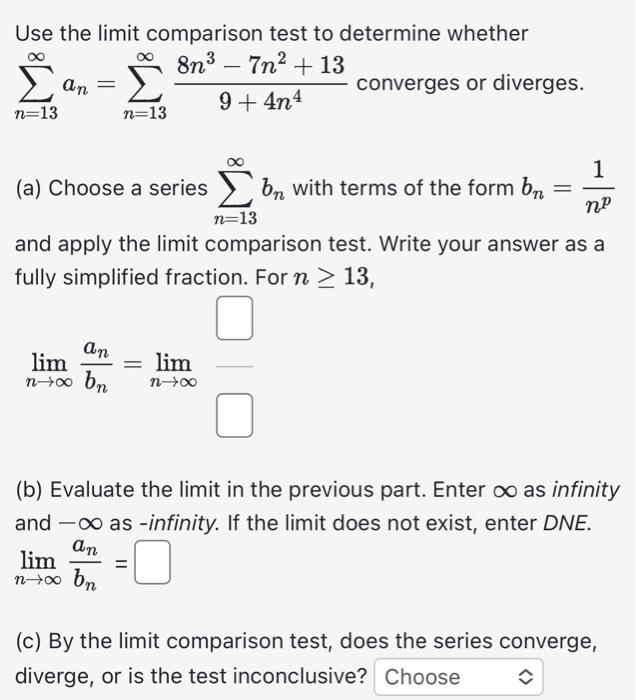 Solved \\[ \\sum_{n=13}^{\\infty} | Chegg.com