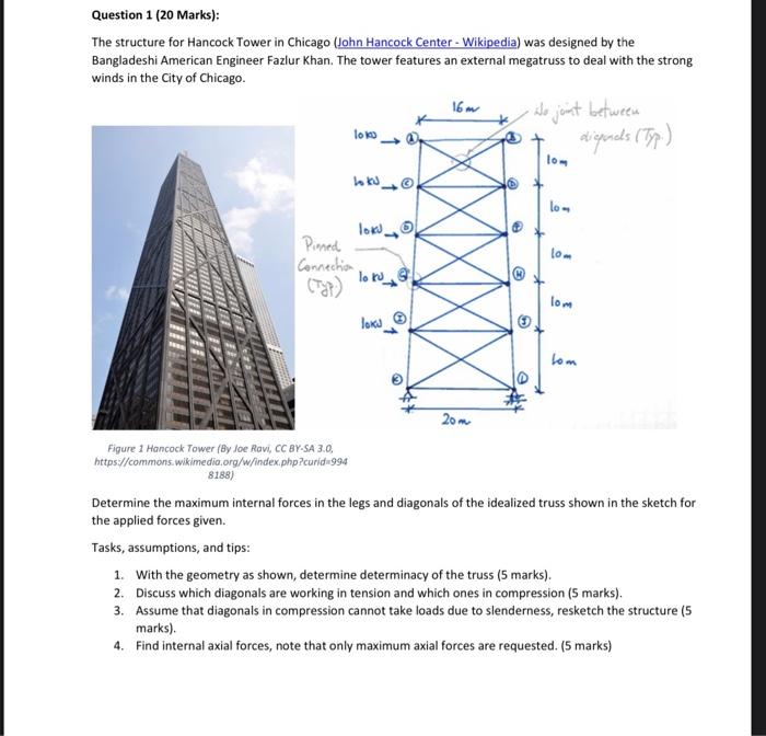 Solved Question 1 (20 Marks): The structure for Hancock | Chegg.com