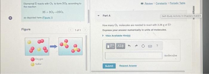 Solved Elemental S reacts with O₂ to form SO3 according to | Chegg.com
