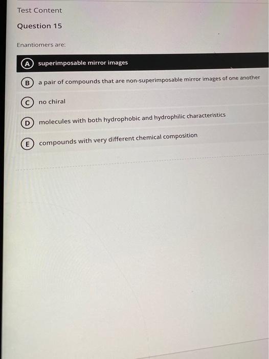 Solved Enantiomers are:AB)superimposable mirror imagesa pair | Chegg.com