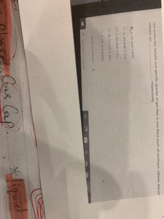 Solved The molecular weight and specific gravity of gas that | Chegg.com