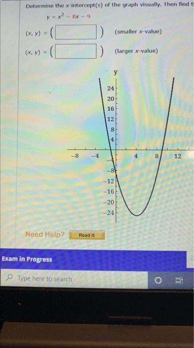 Solved Determine the x-intercept(s) of the graph visually. | Chegg.com