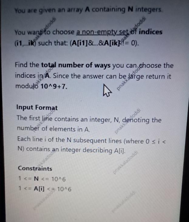 Solved You are given an array A containing N ﻿integers.You | Chegg.com