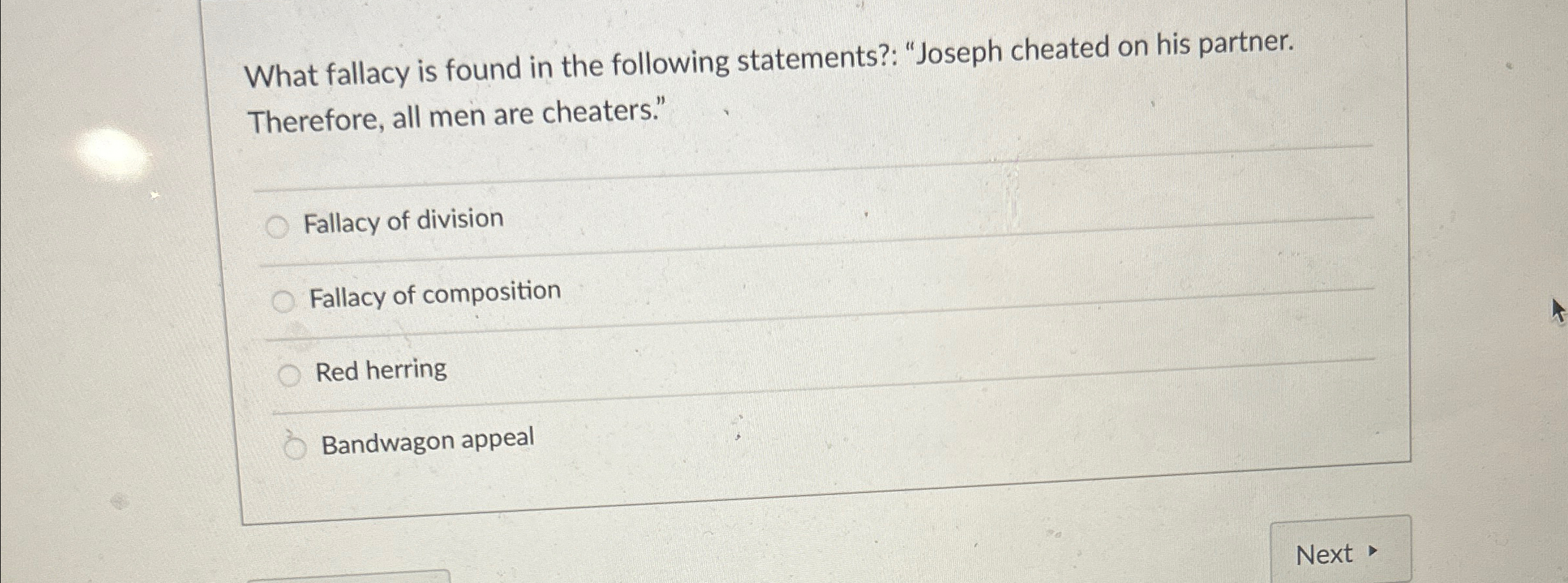 Solved What fallacy is found in the following statements?: | Chegg.com