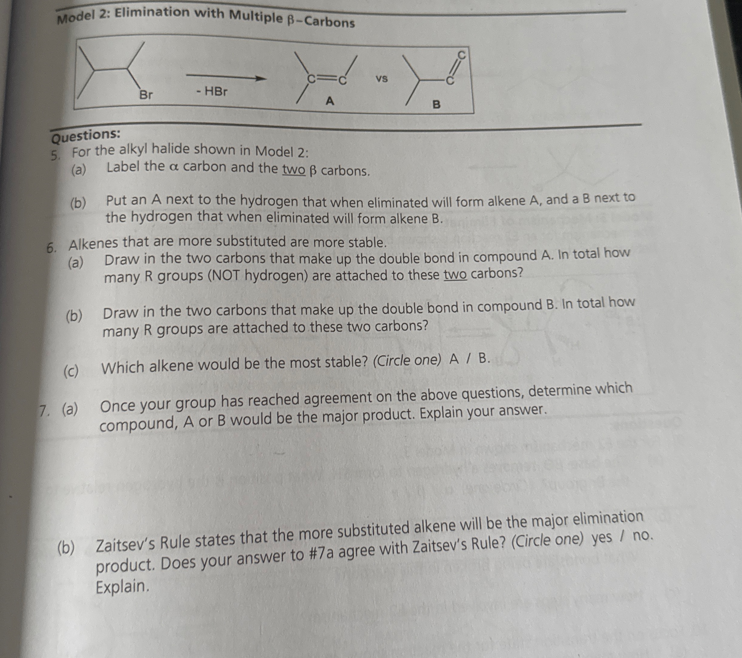Solved Model 2: Elimination with Multiple | Chegg.com