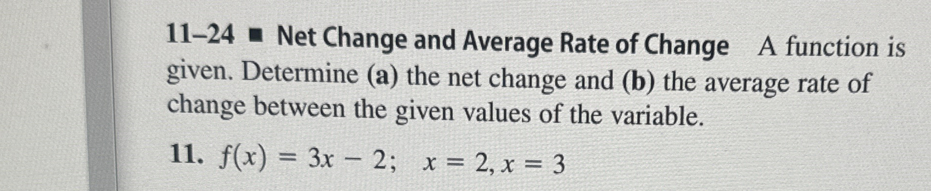 Solved 11-24 ﻿Net Change and Average Rate of Change A | Chegg.com