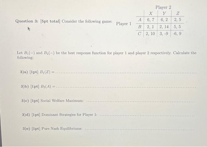 Solved Plavar? Question 3: [5pt total] Consider the | Chegg.com