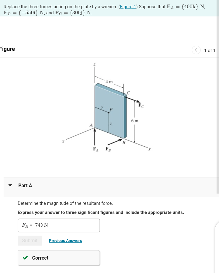 Solved Replace the three forces acting on the plate by a | Chegg.com