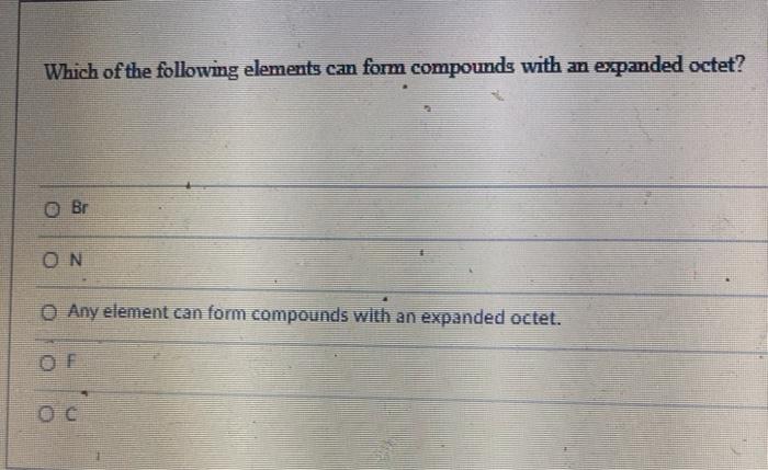 Solved Which of the following elements can form compounds | Chegg.com