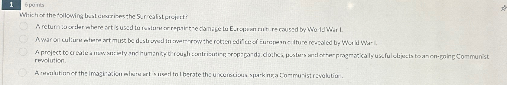 16 ﻿pointsWhich of the following best describes the | Chegg.com