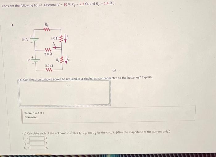 Solved Consider the following figure. (Assume V=10V,R1=2.7Ω, | Chegg.com