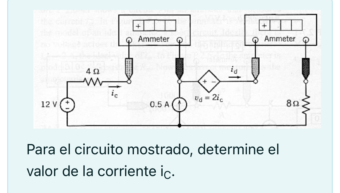 Solved Para el circuito mostrado, determine el valor de la | Chegg.com