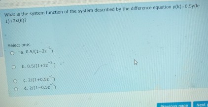 Solved What is the system function of the system described | Chegg.com