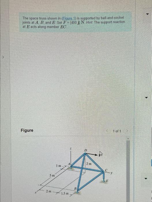Solved The space truss shown in (Figure 1) is supported by | Chegg.com